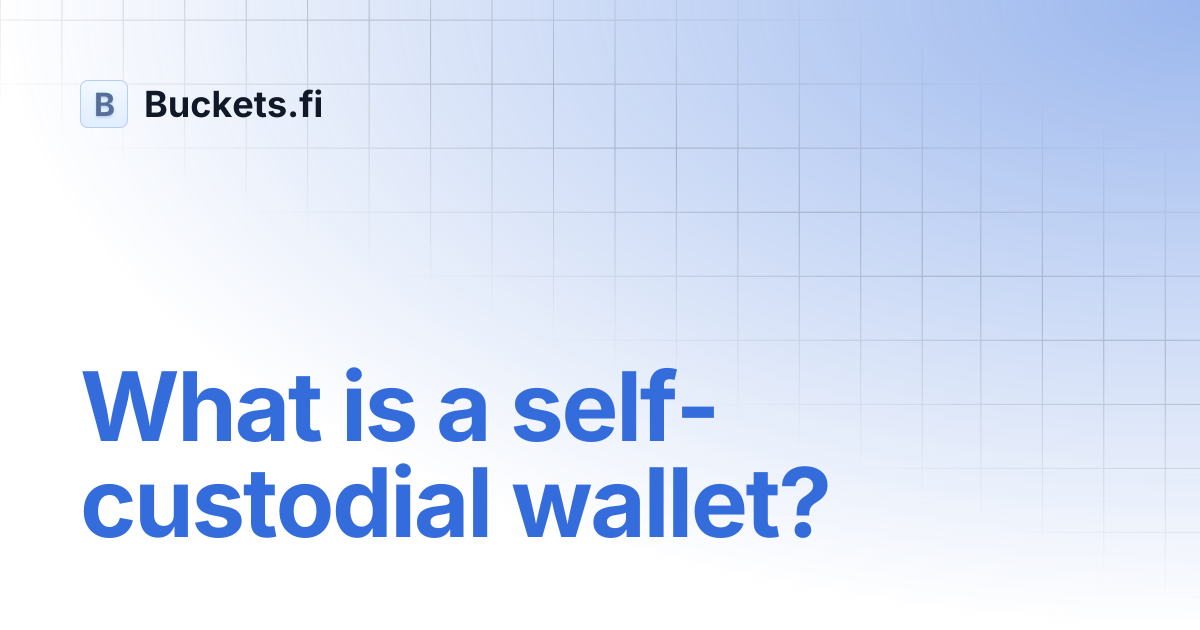 What is a self-custodial wallet? | Buckets.fi